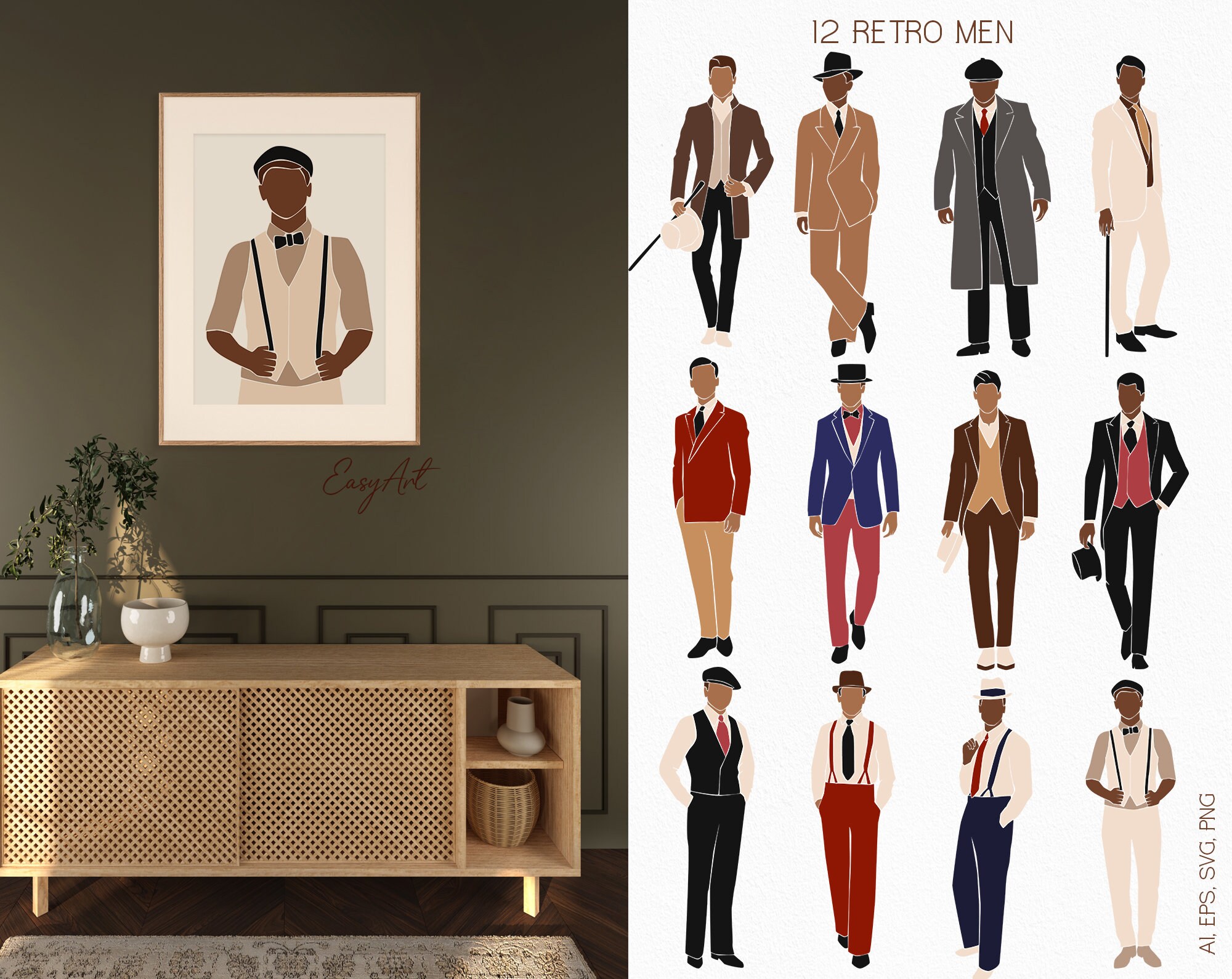 108 Men Clipart Bundle, Black Man SVG, Casual Man PNG, Boss Man Svg ...