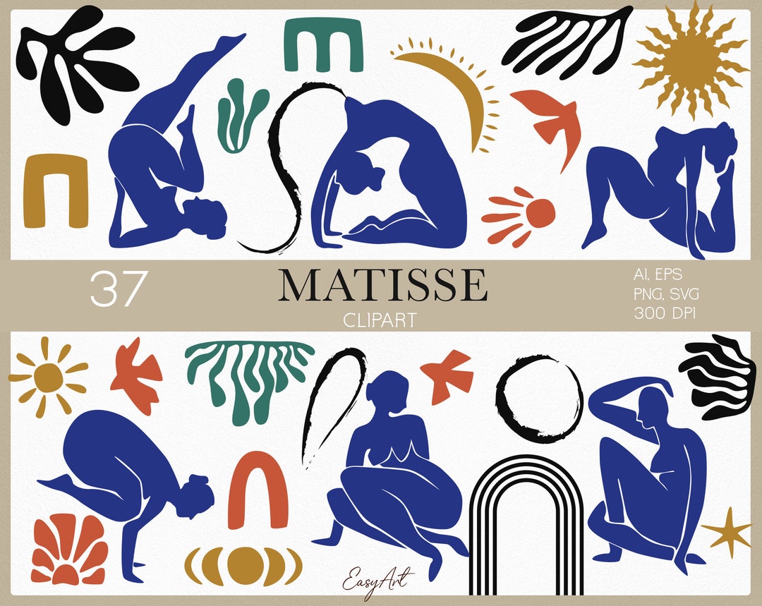 Abstract Matisse Clipart, Graphic Shapes SVG, Gallery Wall Art, Shapes ...