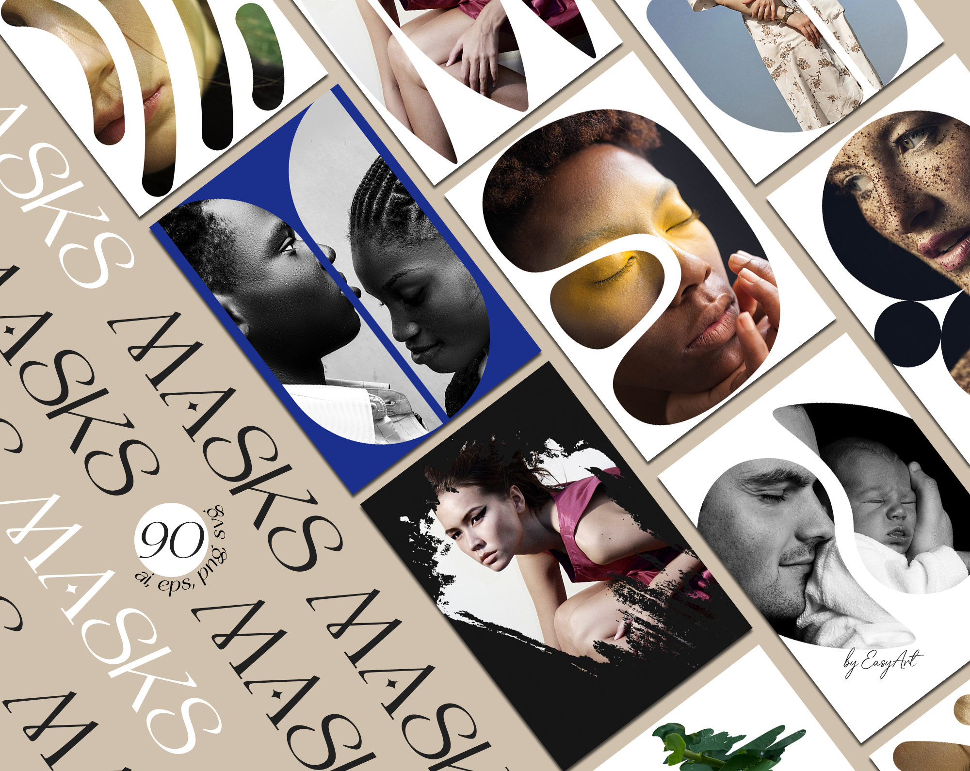 Masks Shapes SVG, Abstract Frames PNG, Ink Shapes, Clipping Masks ...