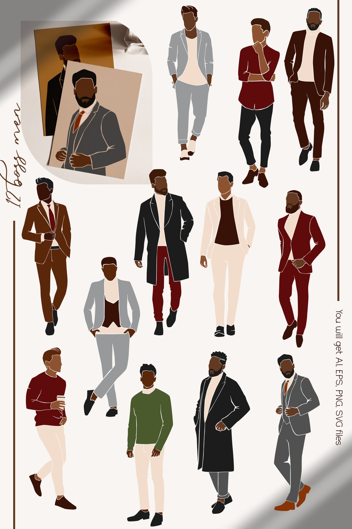 Boss Man Svg, Black Man Clipart, Big Boss Svg, African American Man ...