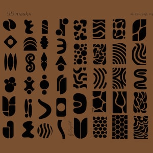 Masks Shapes SVG, Abstract Frames PNG, Ink Shapes, Clipping Masks ...