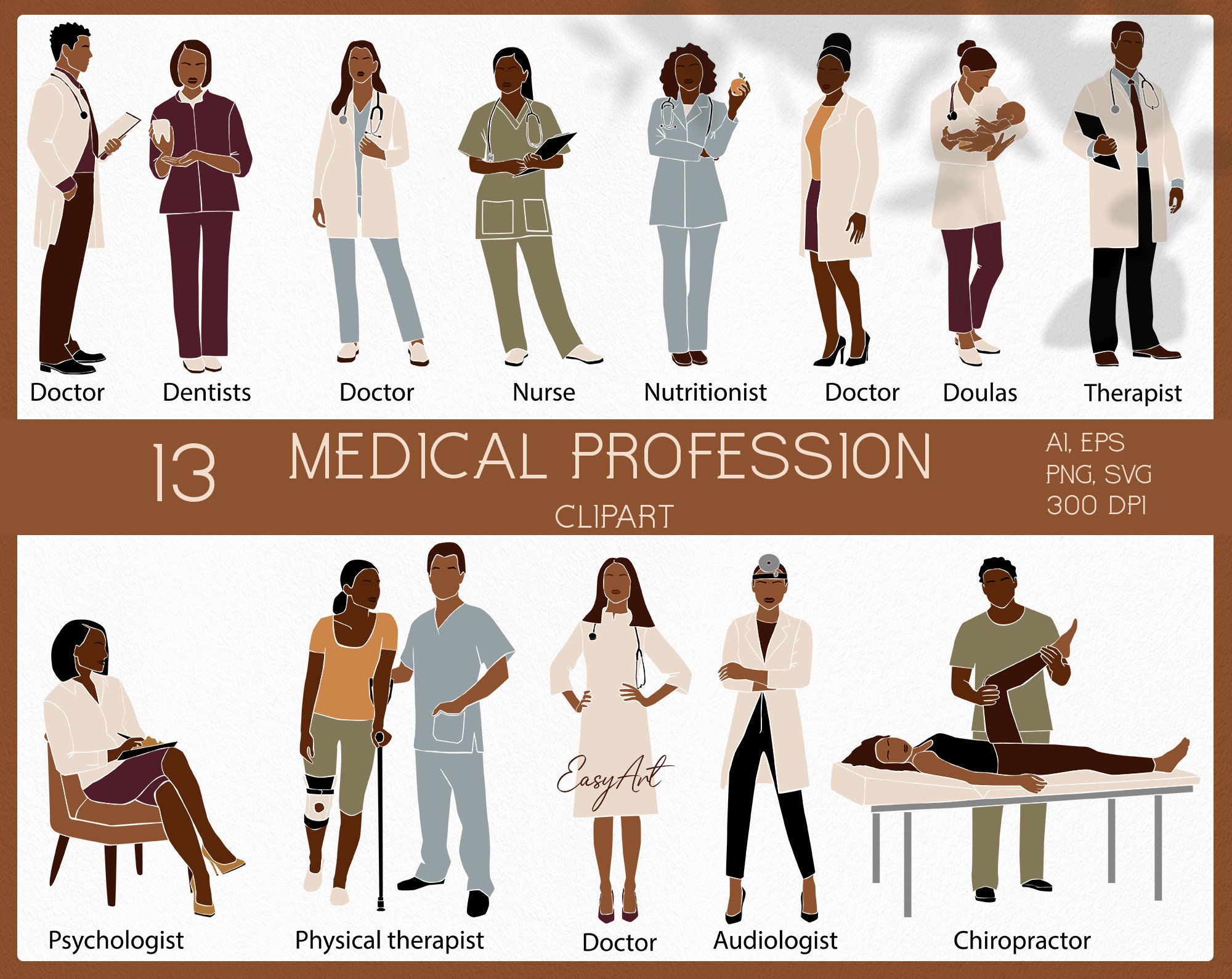 Doctor Clipart, Nurse SVG, Medical Professional, Woman Clipart, Female ...