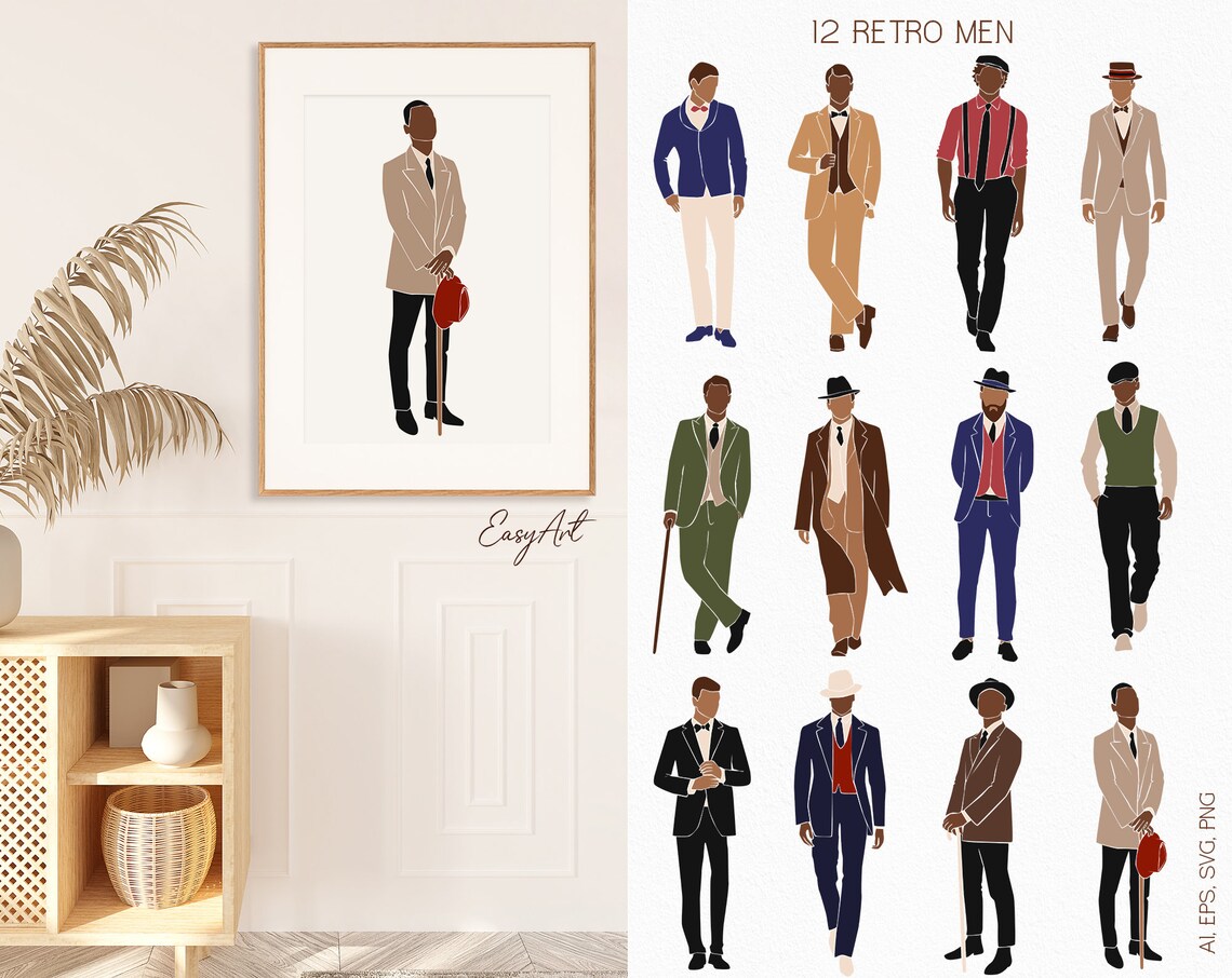 108 Men Clipart Bundle, Black Man SVG, Casual Man PNG, Boss Man Svg ...