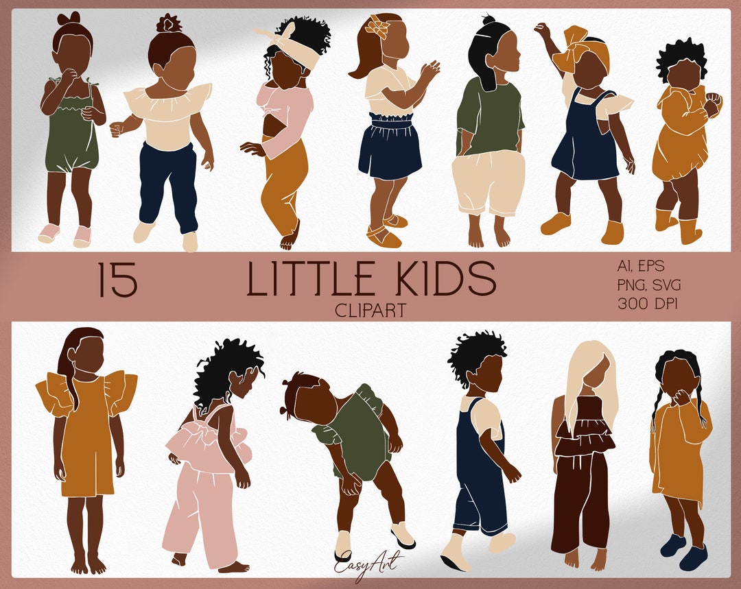 Abstract Kids SVG, African Baby Clipart, Abstract Children PNG, Fashion ...