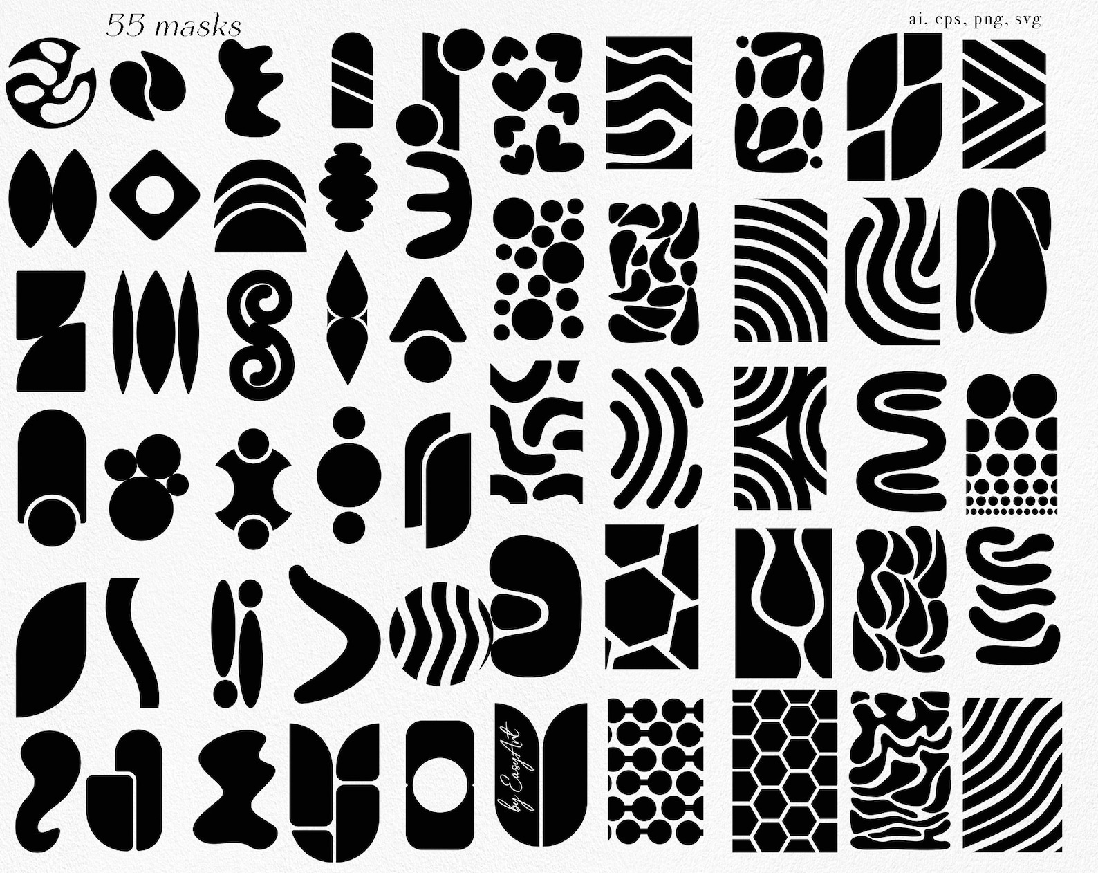 Black Shapes SVG, Abstract Frames PNG, Ink Shapes, Photo Overlay ...