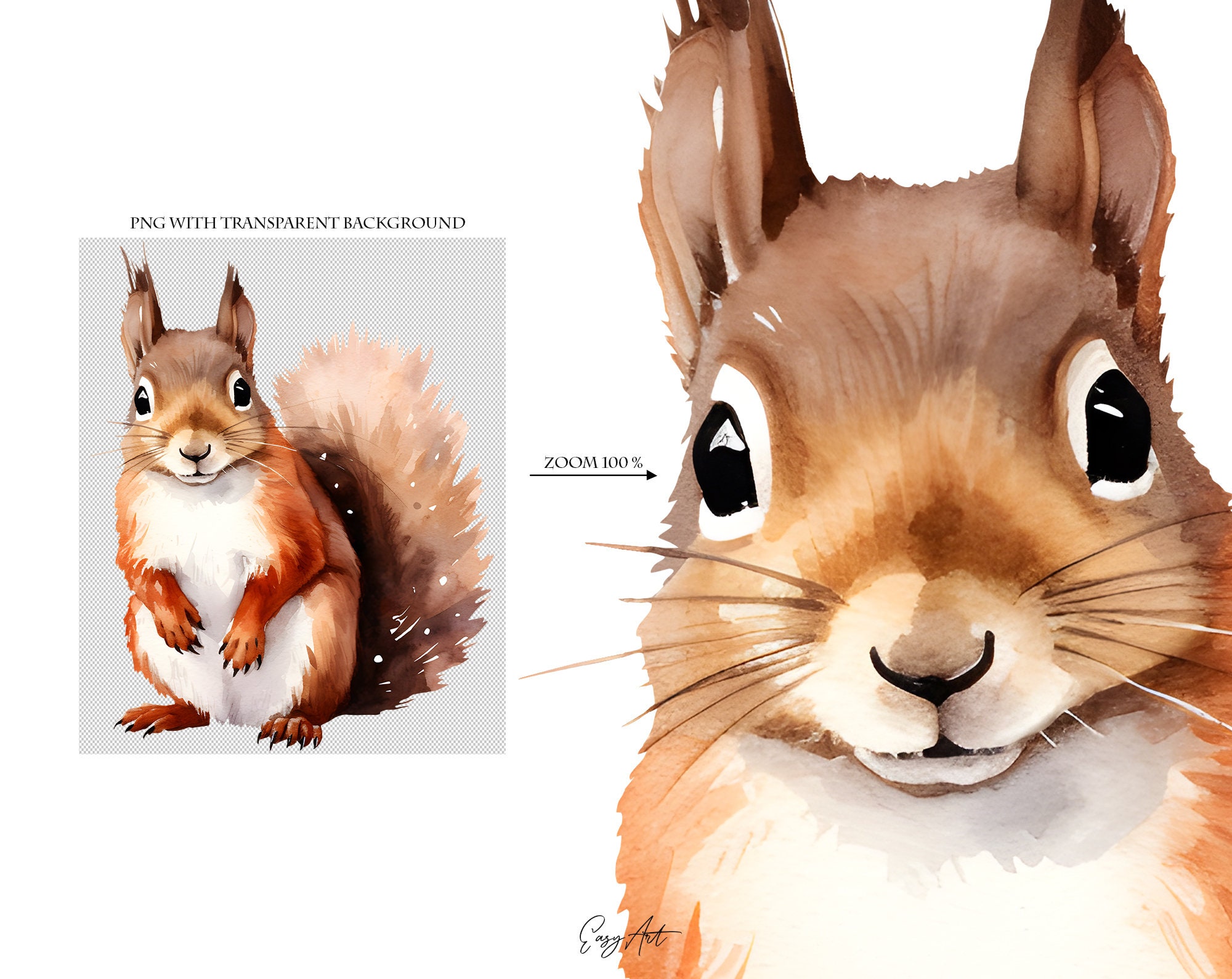 Watercolor Forest Animals Clipart, Woodland Animals PNG, Individual PNG ...