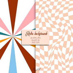 Retro Background, Groovy Printable, 70's Clipart, Groovy Paper, Retro ...