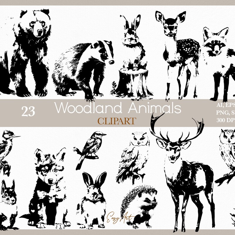 Forest Animals Clipart - Etsy
