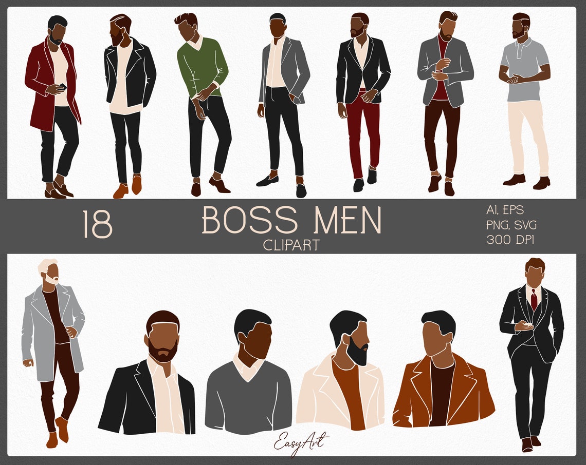 Boss Man Svg, Black Man Clipart, Big Boss Svg, Man Portrait, African ...