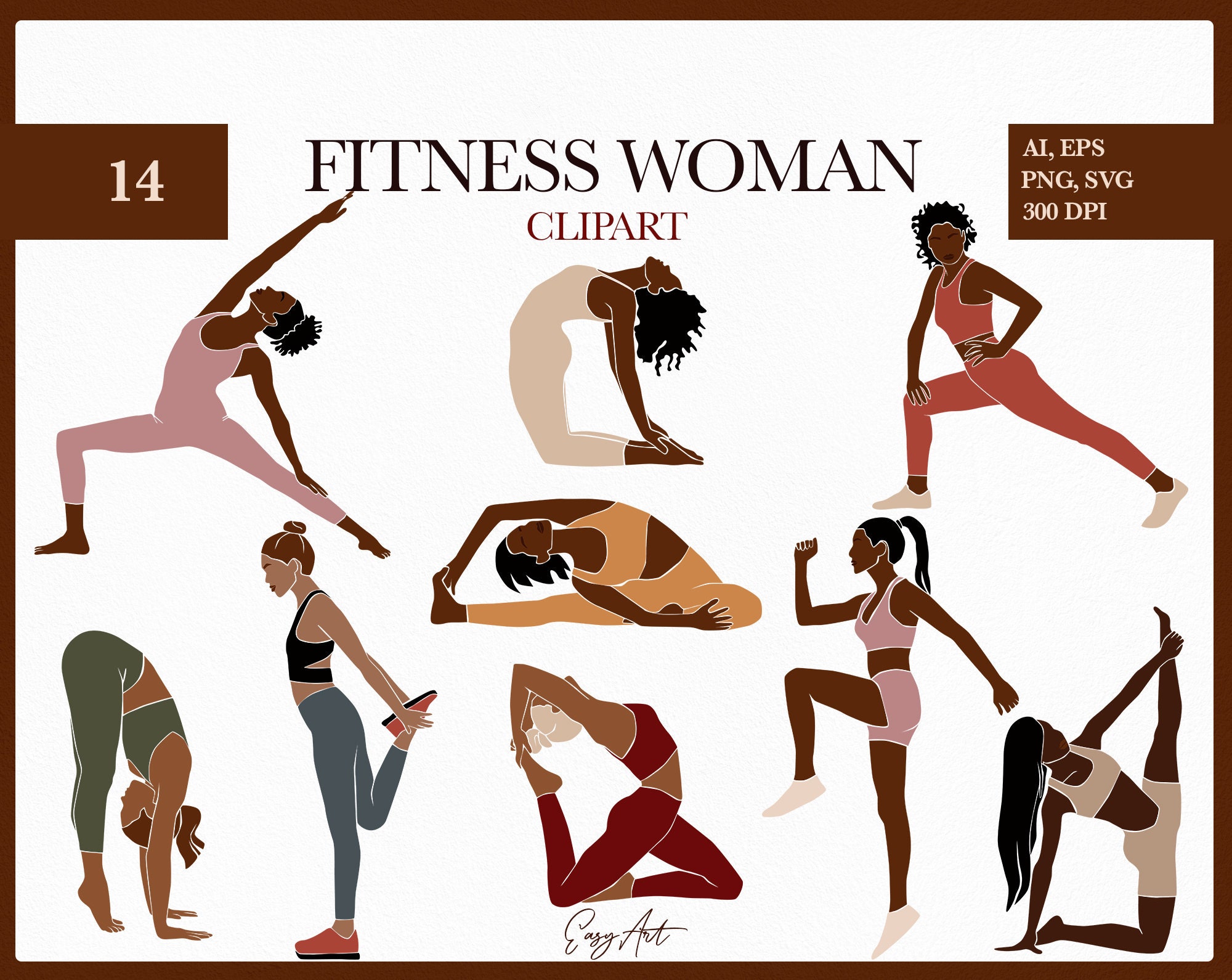 Yoga Women Clipart, Female Body SVG, Fitness Girl, Sport Woman ...