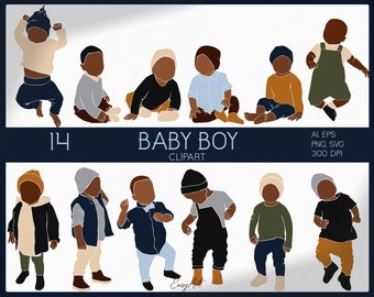 Newborn Baby SVG, Baby Clipart, Black Kids, Abstract Baby PNG, African ...