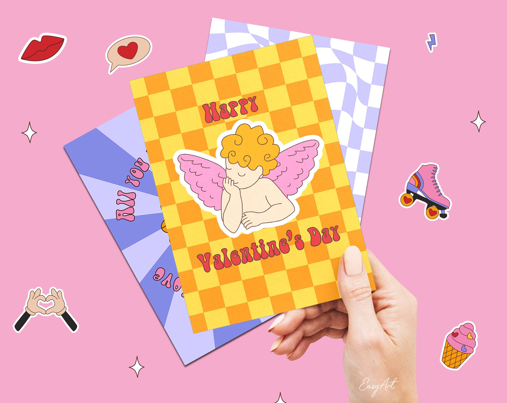 Valentines Day Retro Clipart, Groovy Heart SVG, 70's Clipart, Vintage ...