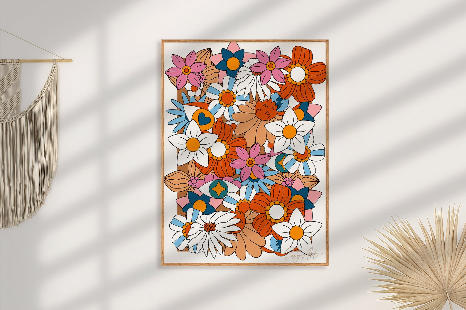 Retro Clipart, Groovy Flowers SVG, 70's Clipart, Groovy Boho, Hippie ...