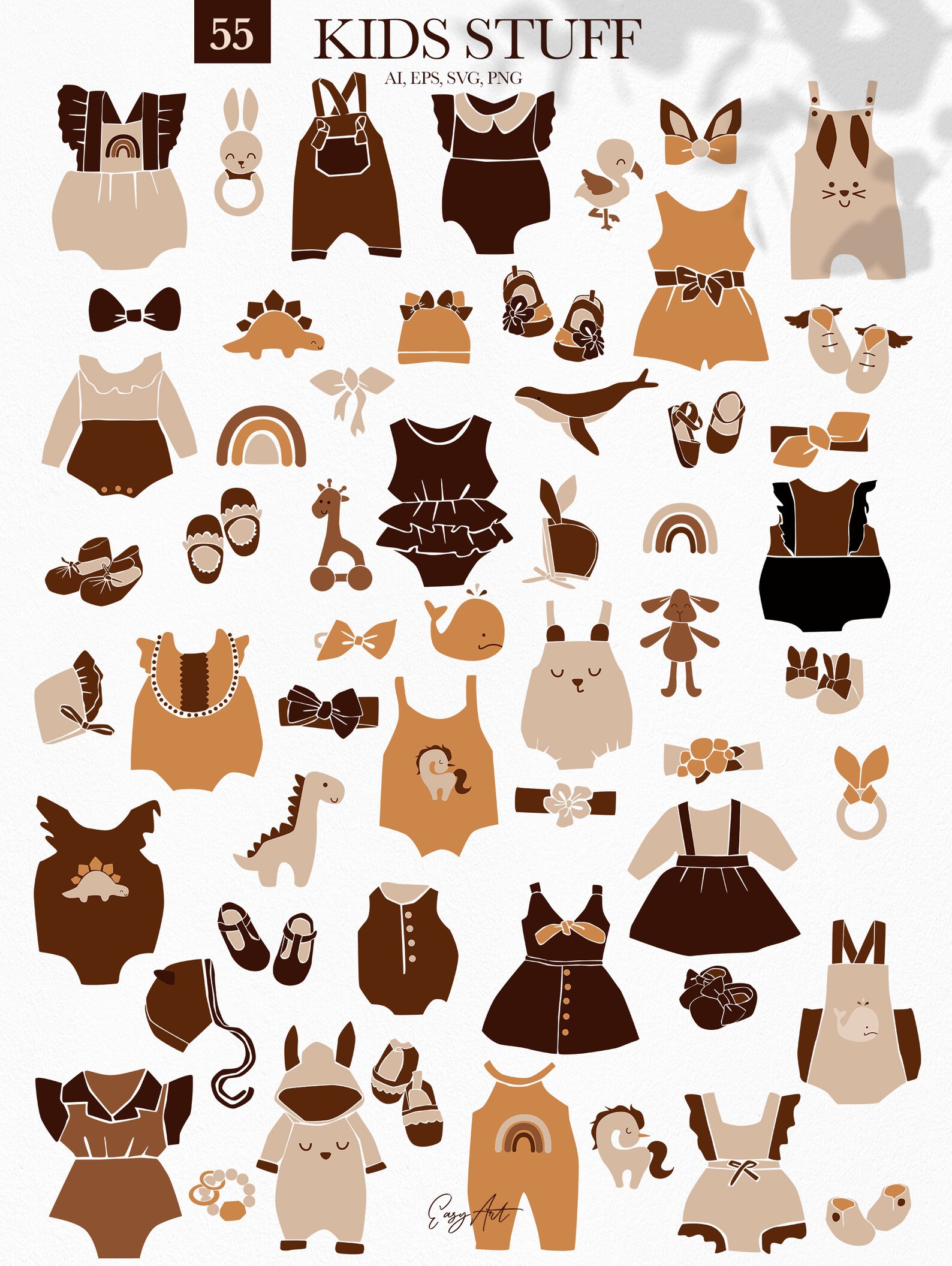 Baby Clothes Clipart, Kids Stuff Svg, Baby Shower Clipart, Shoes PNG ...