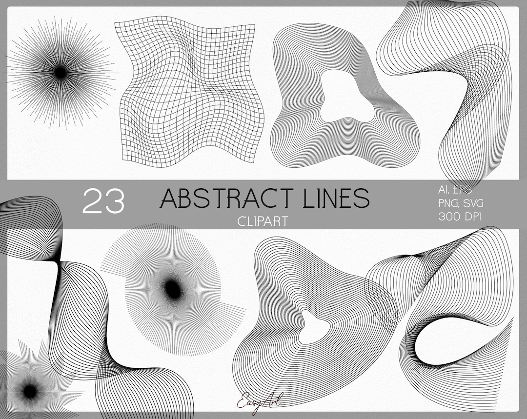 Abstract Line Shapes Clipart, Shape SVG, Line Clipart, Vector Line ...
