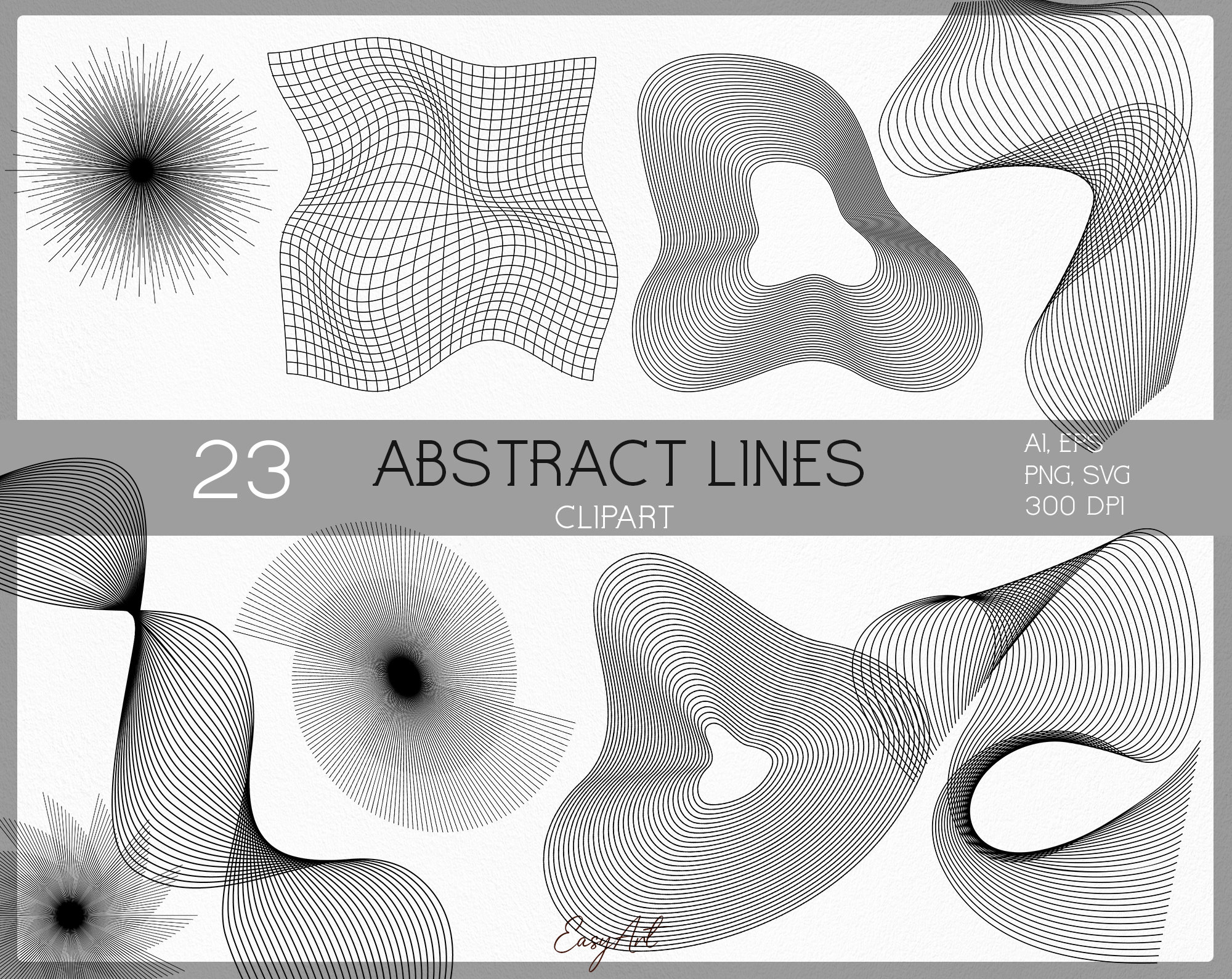 Abstract Line Shapes Clipart, Shape SVG, Line Clipart, Vector Line ...