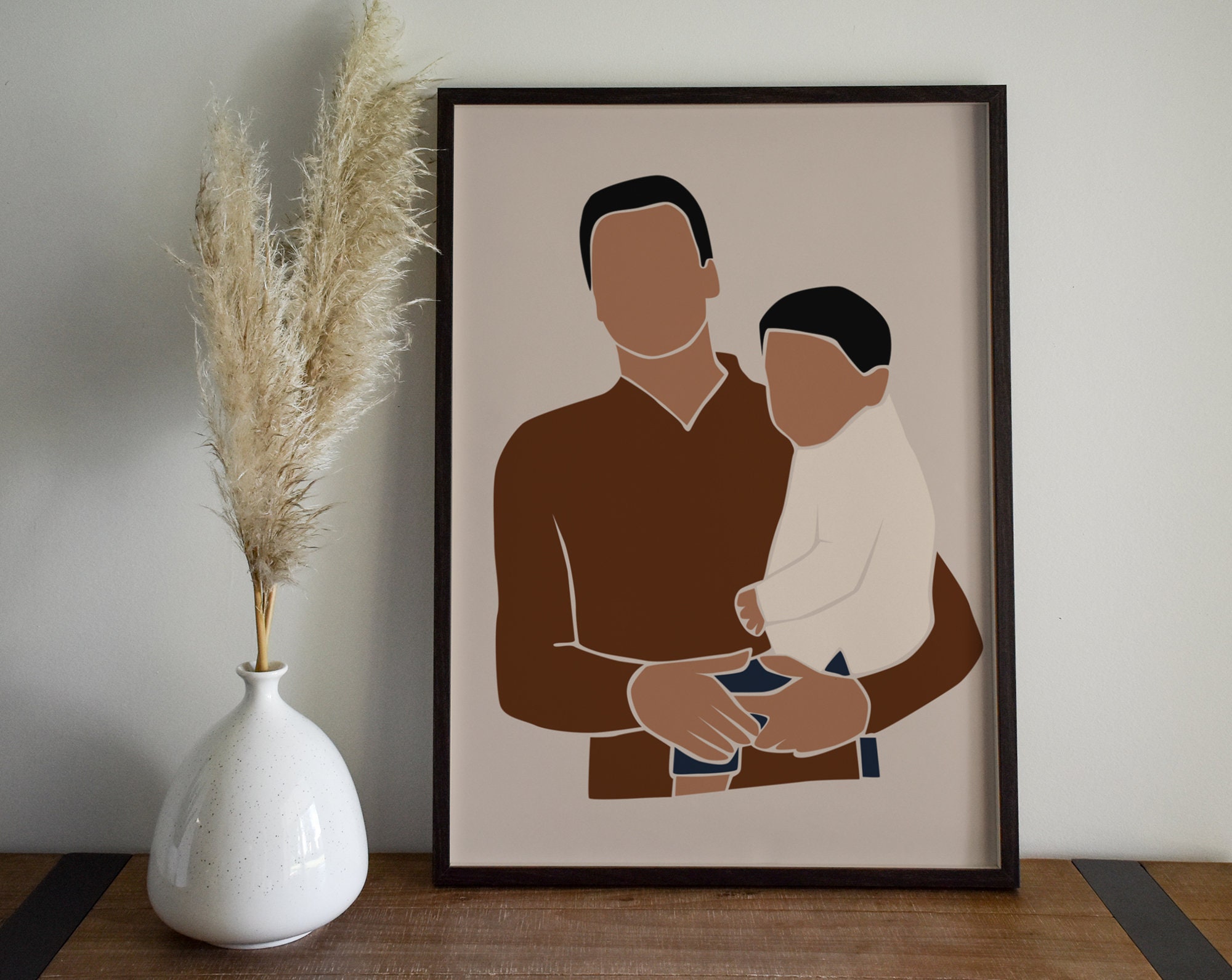 Father Clipart, Black Man SVG, Abstract Father SVG, Father and Son ...