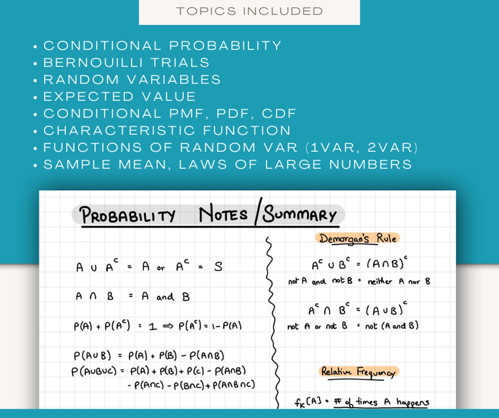 Probability and Statistics Notes/summary (13 Pages) | Probability Notes ...