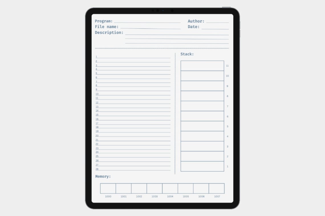 Coding/programmingtemplate Digital Notebook Light Theme, for Goodnotes ...