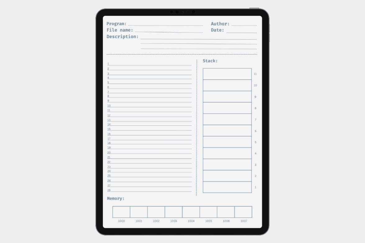 Codingprogramming Template Digital Notebook For Computer Etsy