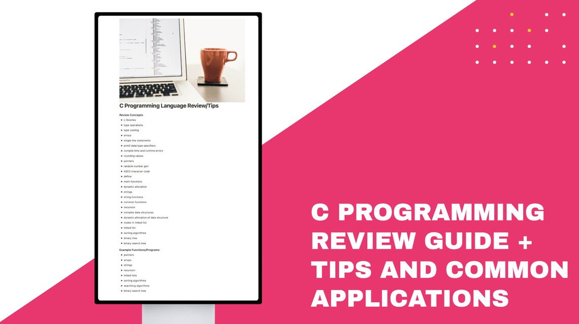 The C Programming Guide/cheat Sheet (PDF): From Basics to Advanced Techniques, Review for ...