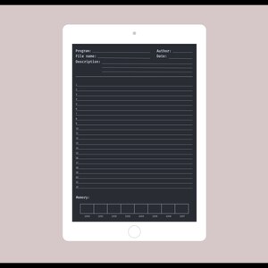 Coding/programming Template Digital Notebook - Dark Theme, for ...