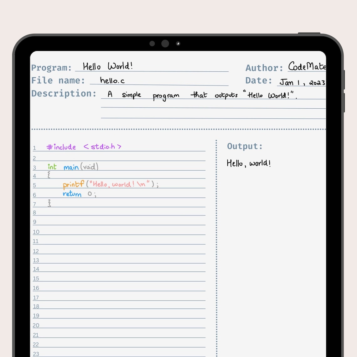 Coding/programmingtemplate Digital Notebook Light Theme, for Goodnotes ...
