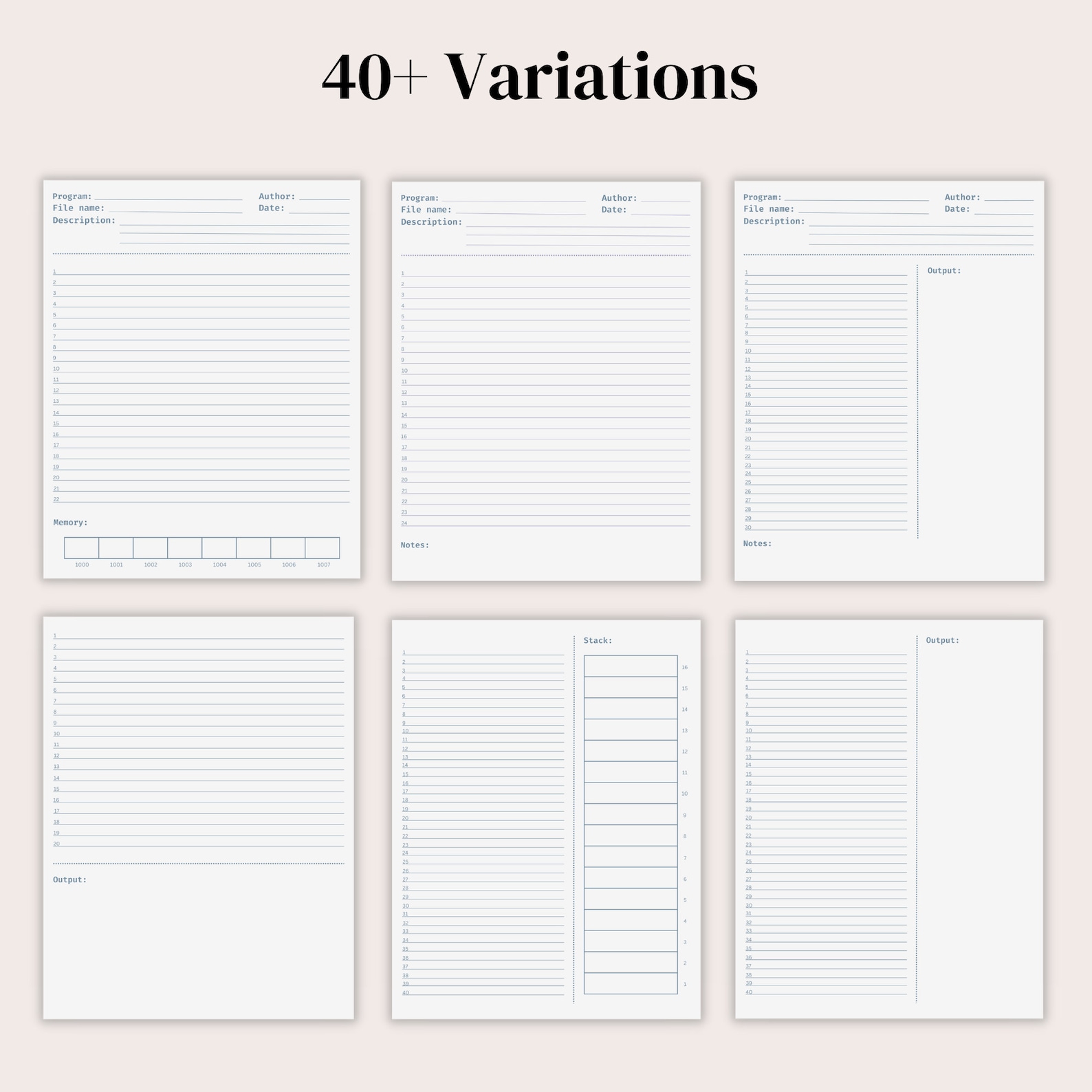 Coding/programming Template Digital Notebook, for Computer Science/engineering Students ...