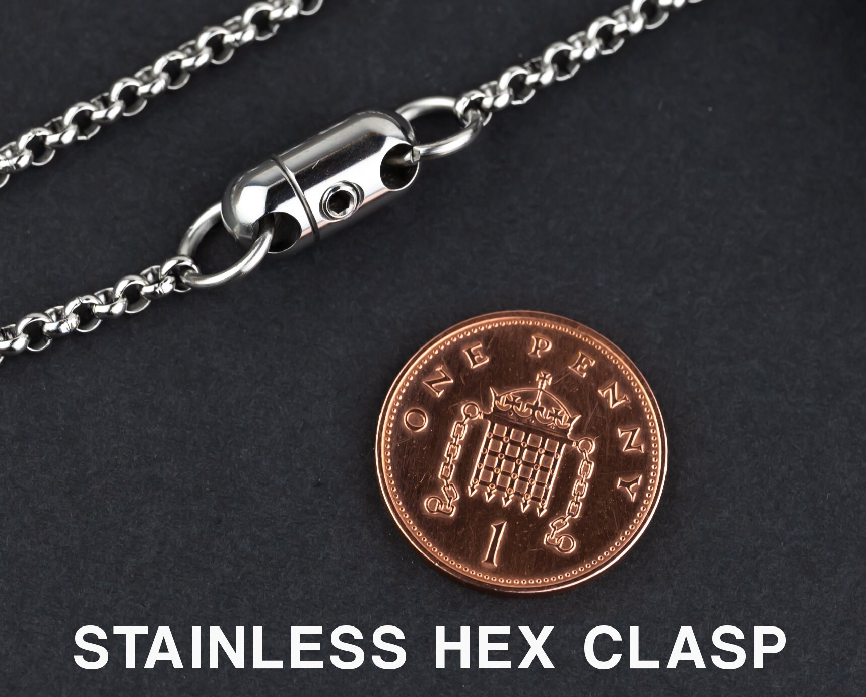 Stainless Steel Rolo Chain. Chunky 3mm Round Links. Custom Lengths ...