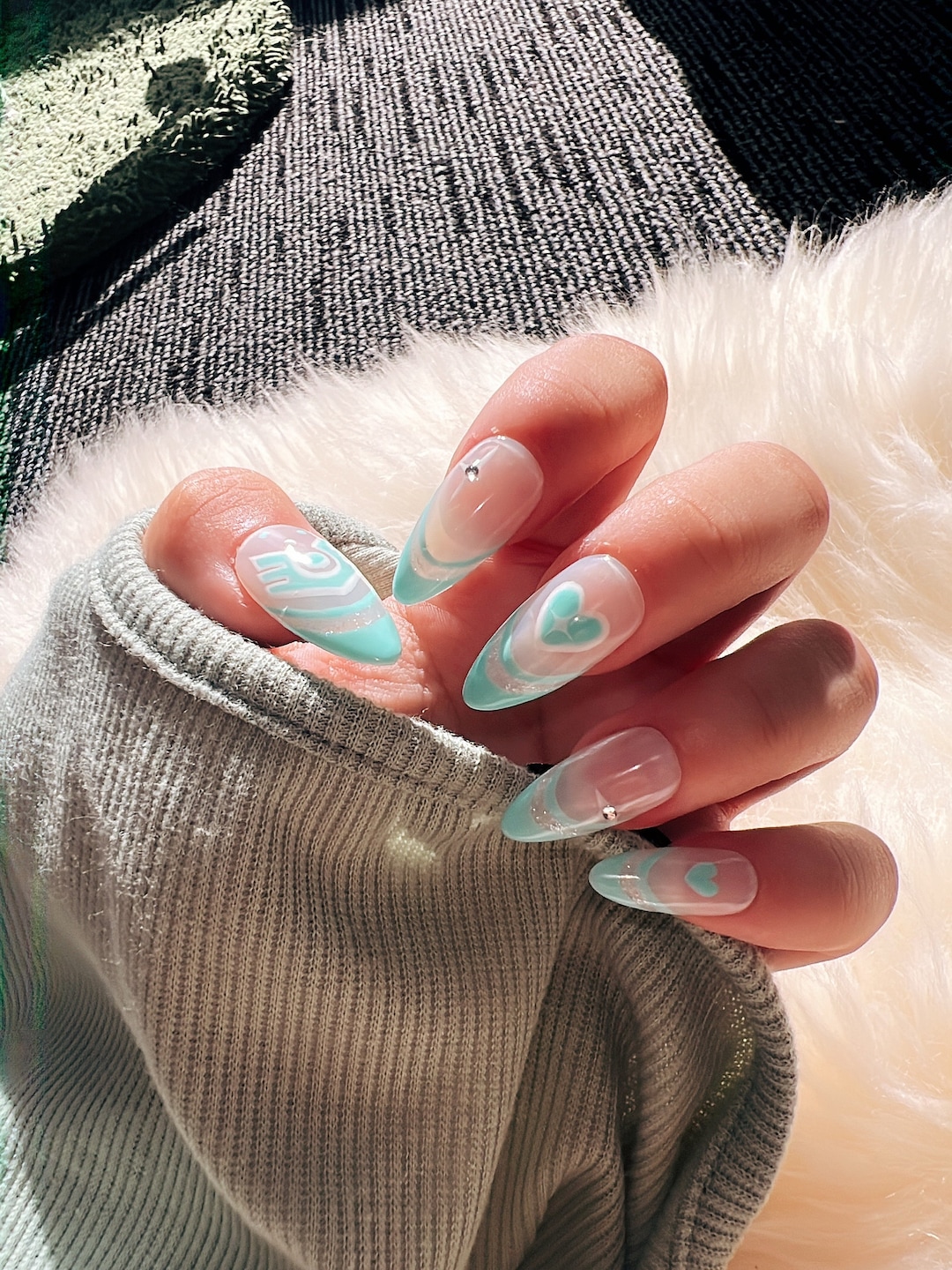 REUSEABLE Valorant Sage PRESS ON Nails | Medium Almond | Premium Press ...