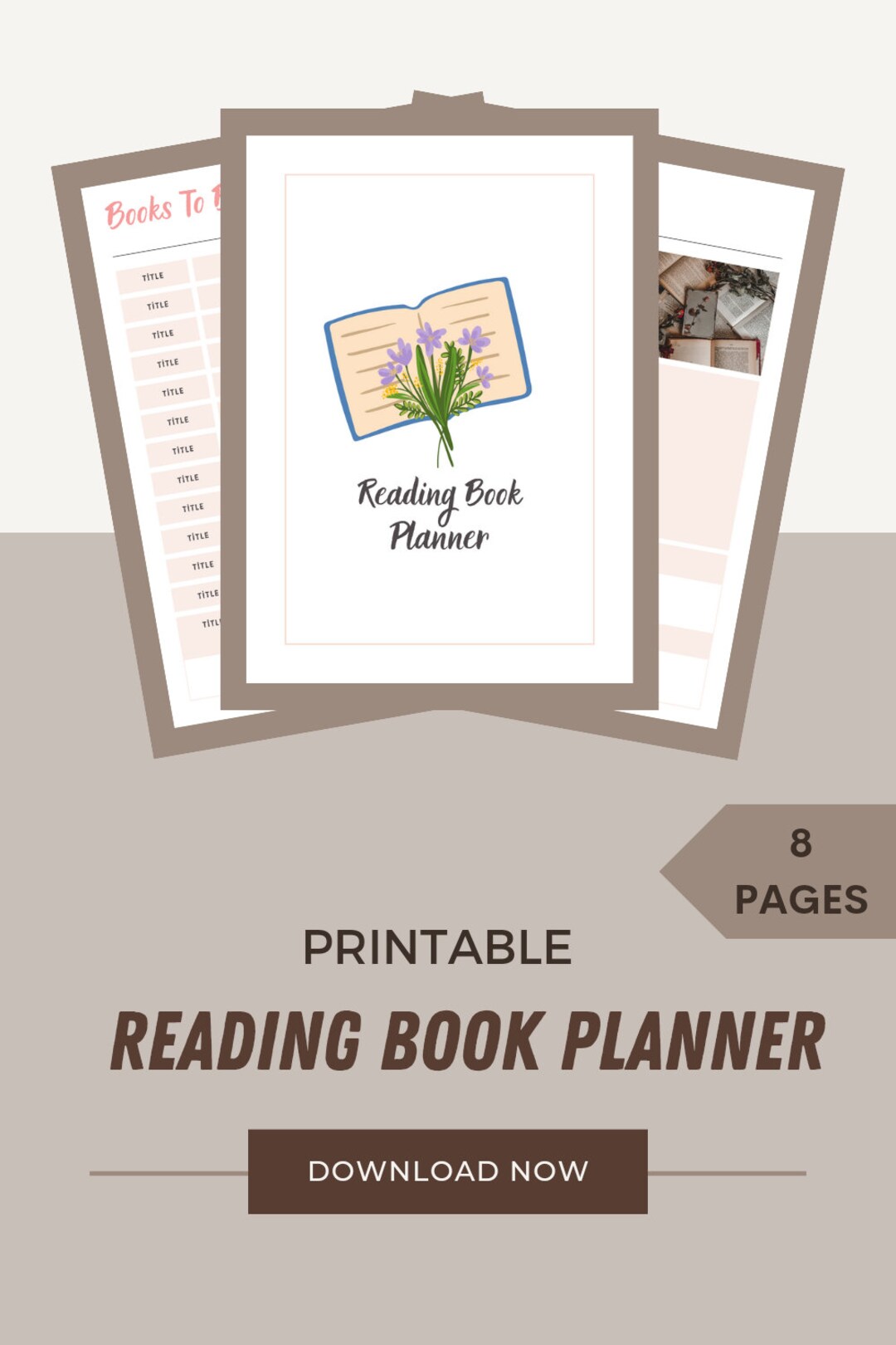 Reading Planner Printable Reading Journal Tracker Book - Etsy