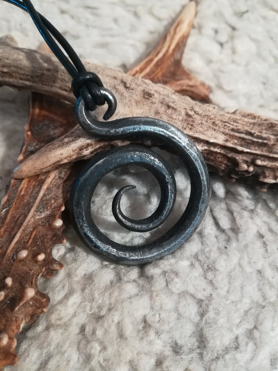 Wrought Iron Spiral Pendant Necklace - Etsy