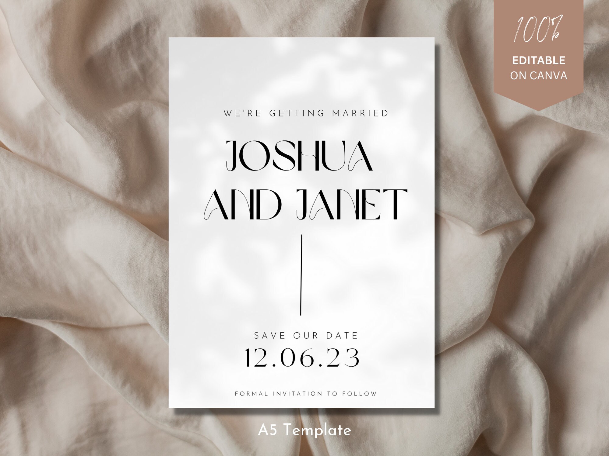 Classic and Minimal Save the Date Template - Simple Elegant Save the ...