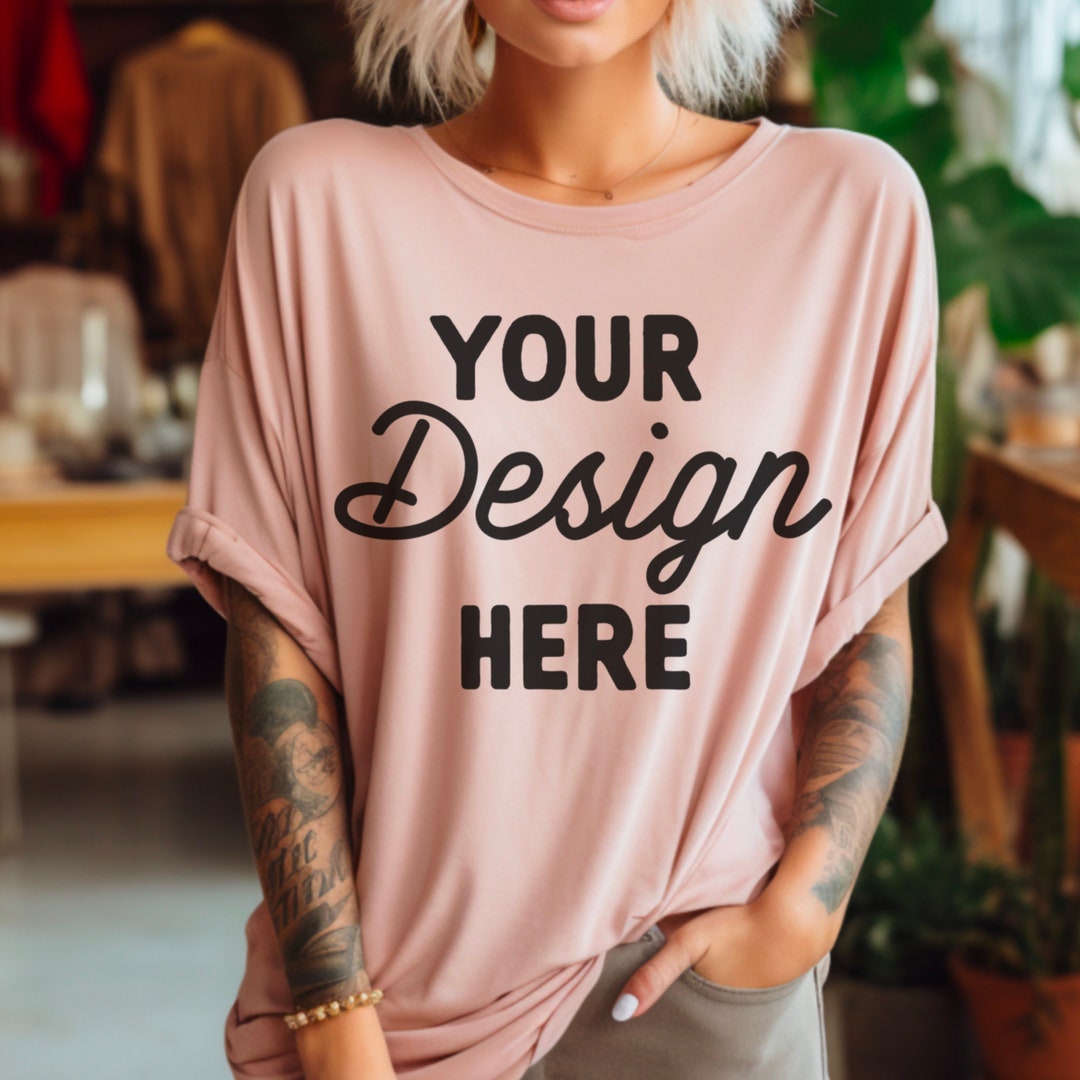 Bella and Canvas 3001 Mockup in Pink, Bc3001 3001 Mock-up - Etsy