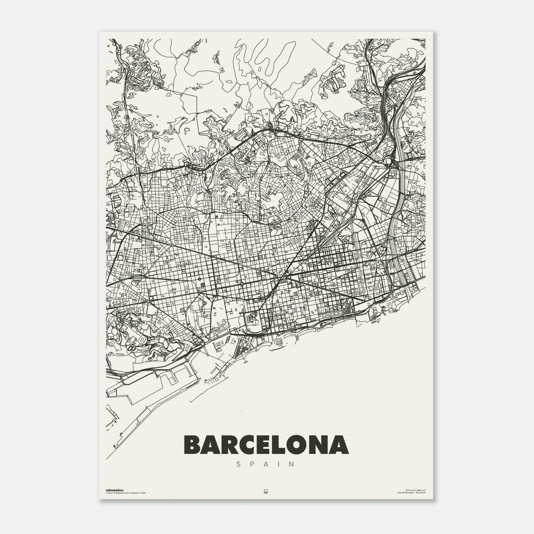 Barcelona Map Poster - Etsy