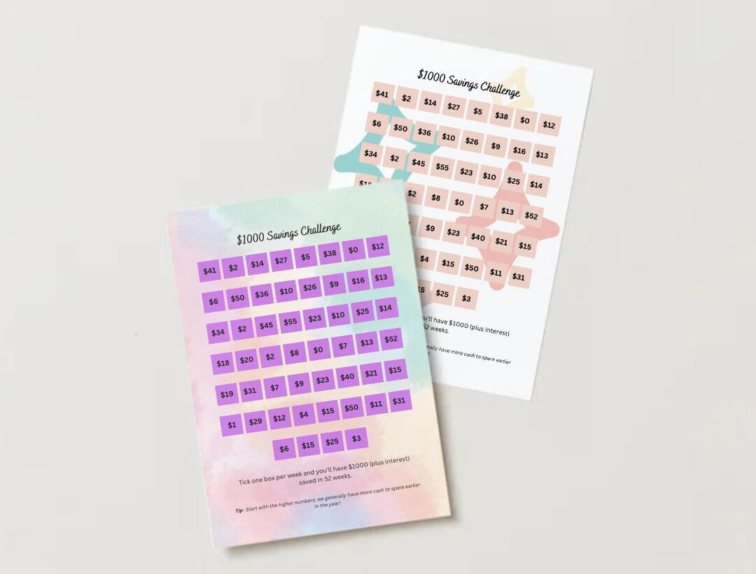 Save 1000 Dollars in a Year! Savings Challenge. Budgeting. Cash Flow ...