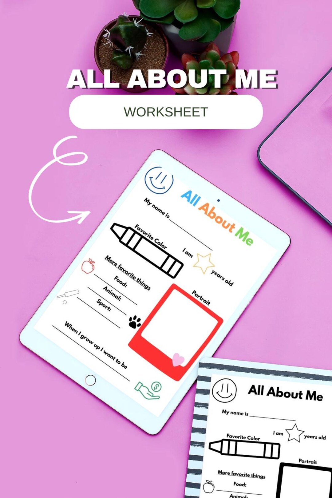 First Day of School Worksheet: All About Me Activity (printable) - Etsy