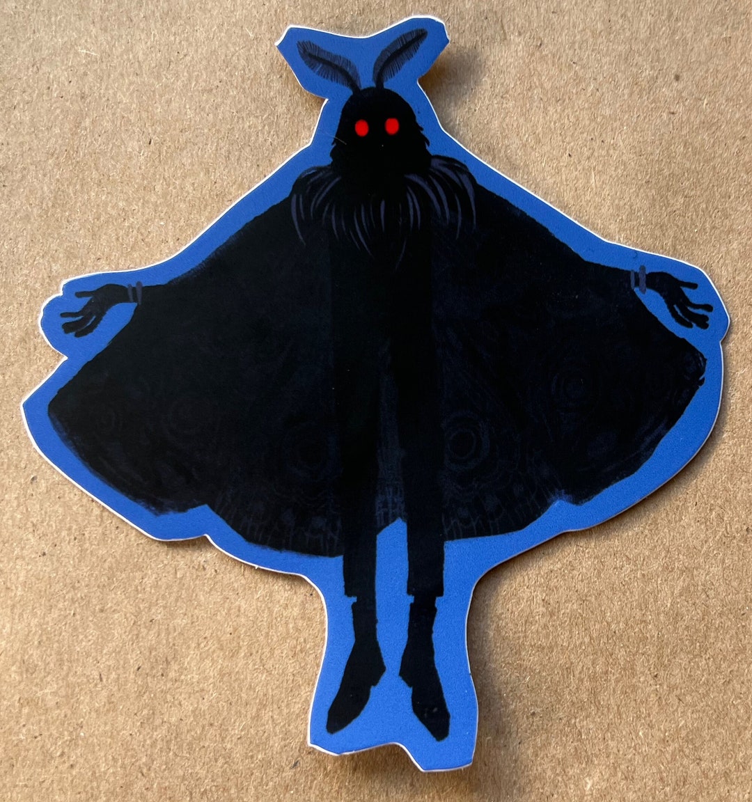 Mothman Vinyl Sticker Cryptid Moth Man Red Eyes Spooky Myth Legend - Etsy