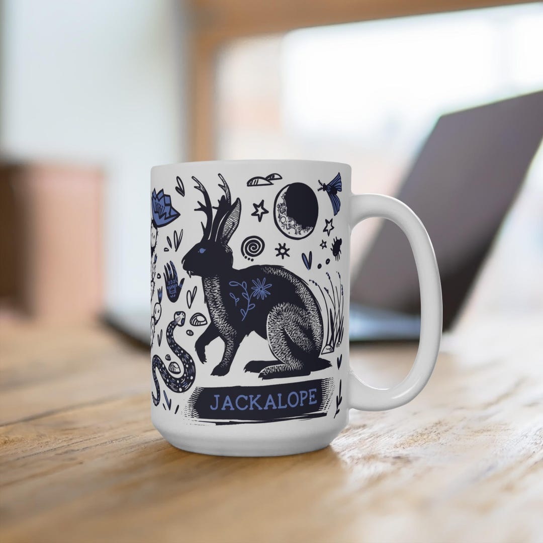 Jackalope Mug With a Folklore Cryptid Design 15oz Mug - Etsy