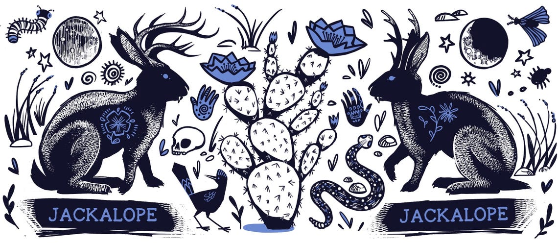 Jackalope Mug With a Folklore Cryptid Design 15oz Mug - Etsy