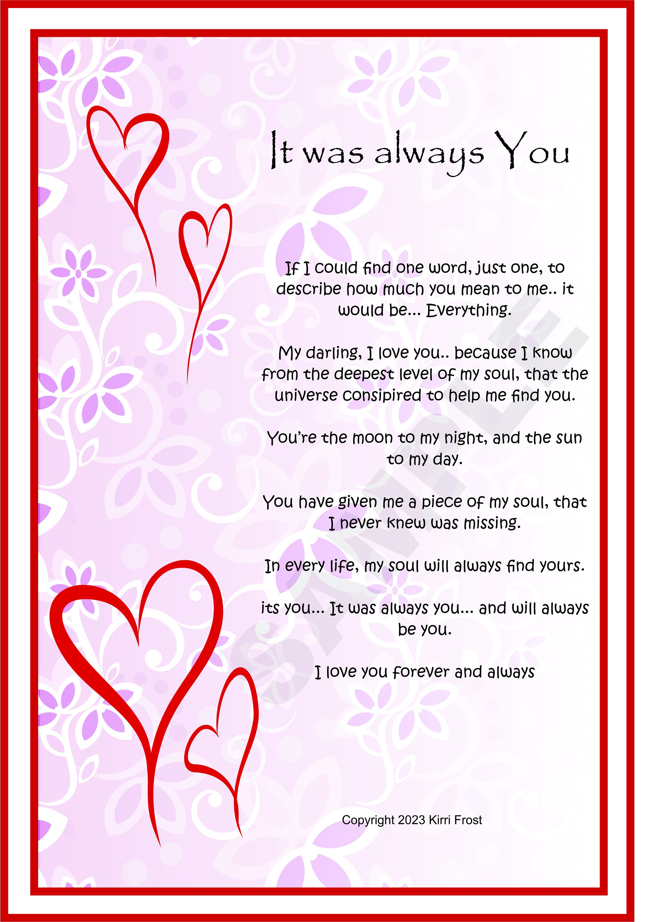 I Love You Always And Forever Poems