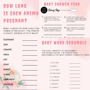 Baby Shower Games Baby Shower Game Bundle Girls Baby Shower - Etsy
