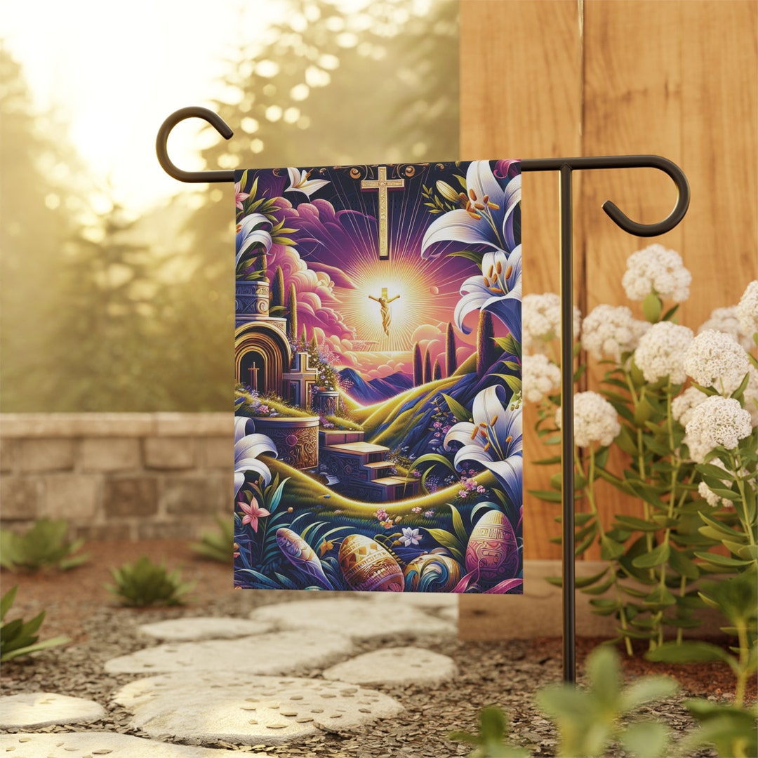 Easter Home Decor Garden Flag for Outside Easter Garden Decor Christian ...