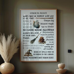 Magical House Rules Poster | Printable Wall Art | Kids Room Decor ...