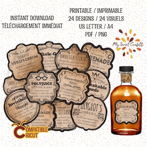 Magical Potions Labels | Printable Label | Digital File | Instructions ...