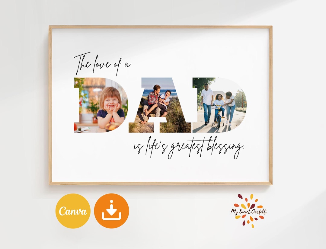 Dad Editable Photo Poster | Printable Poster | Editable Template ...