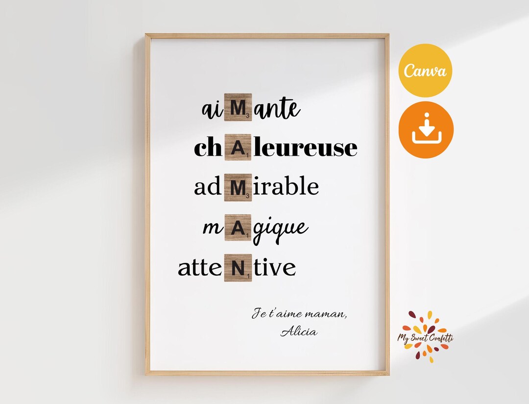 Maman Editable Poster | Printable Poster | Editable Template | Digital ...