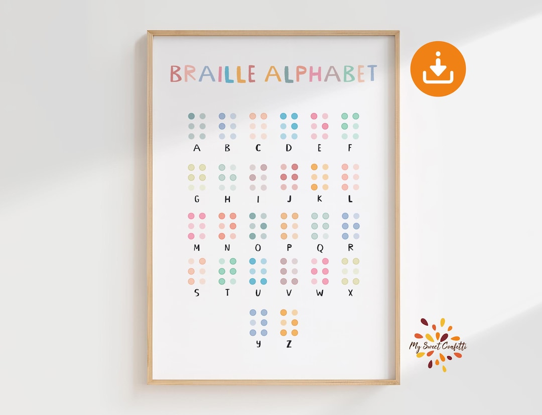 Braille Alphabet Poster | Printable Wall Art | Educational Resource for ...