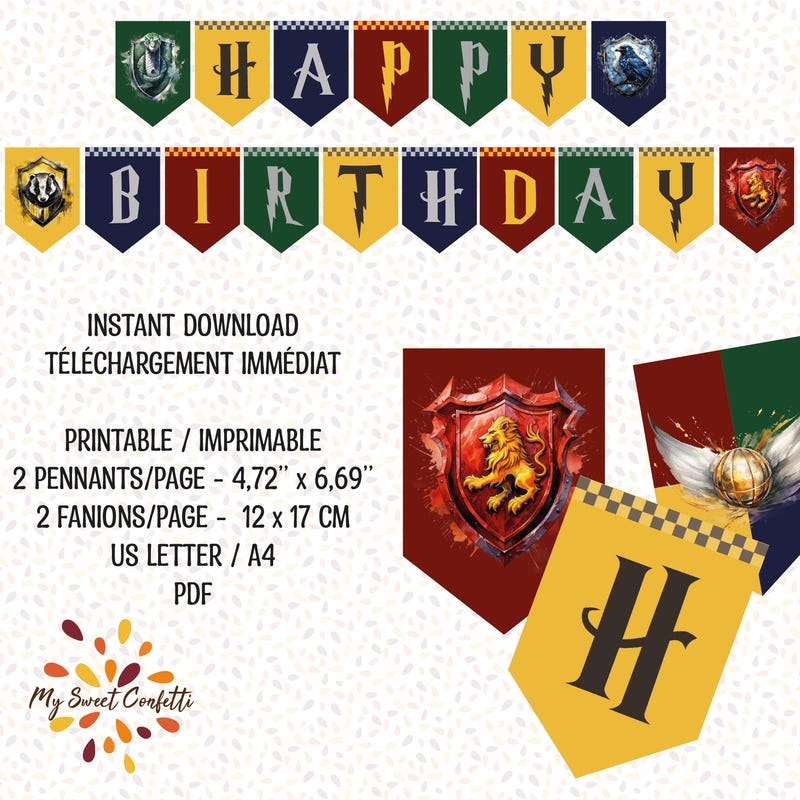 Hogwart House Banner - Etsy