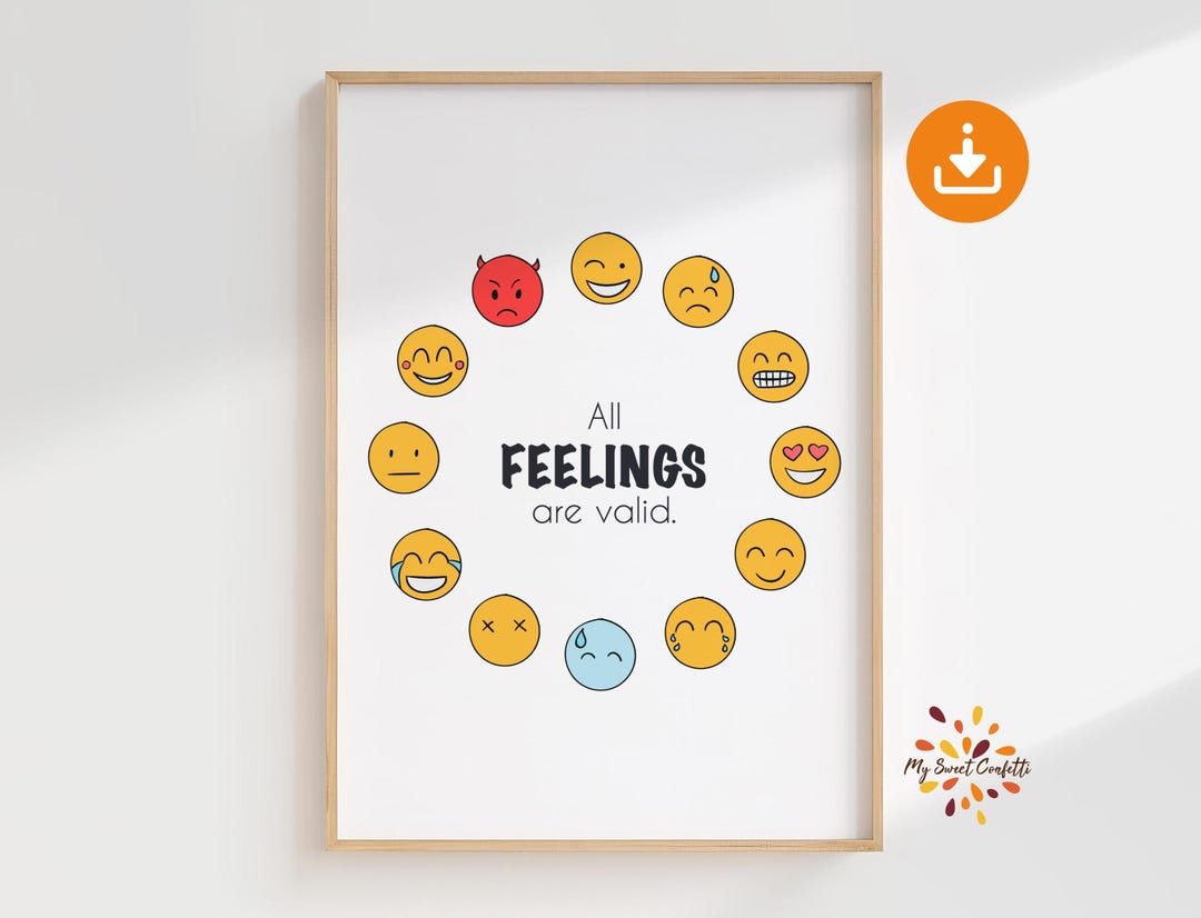 All Feelings Are Valid Poster | Printable Wall Art | Positive ...